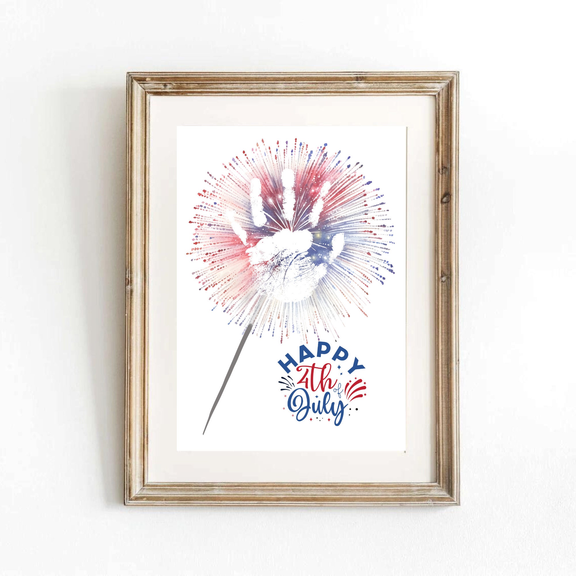 Happy 4th of July Handprint Fireworks Printable for Baby or Toddler ...
