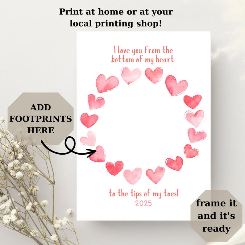 Bottom of My Heart Tips of My Toes Footprint Keepsake My First ...