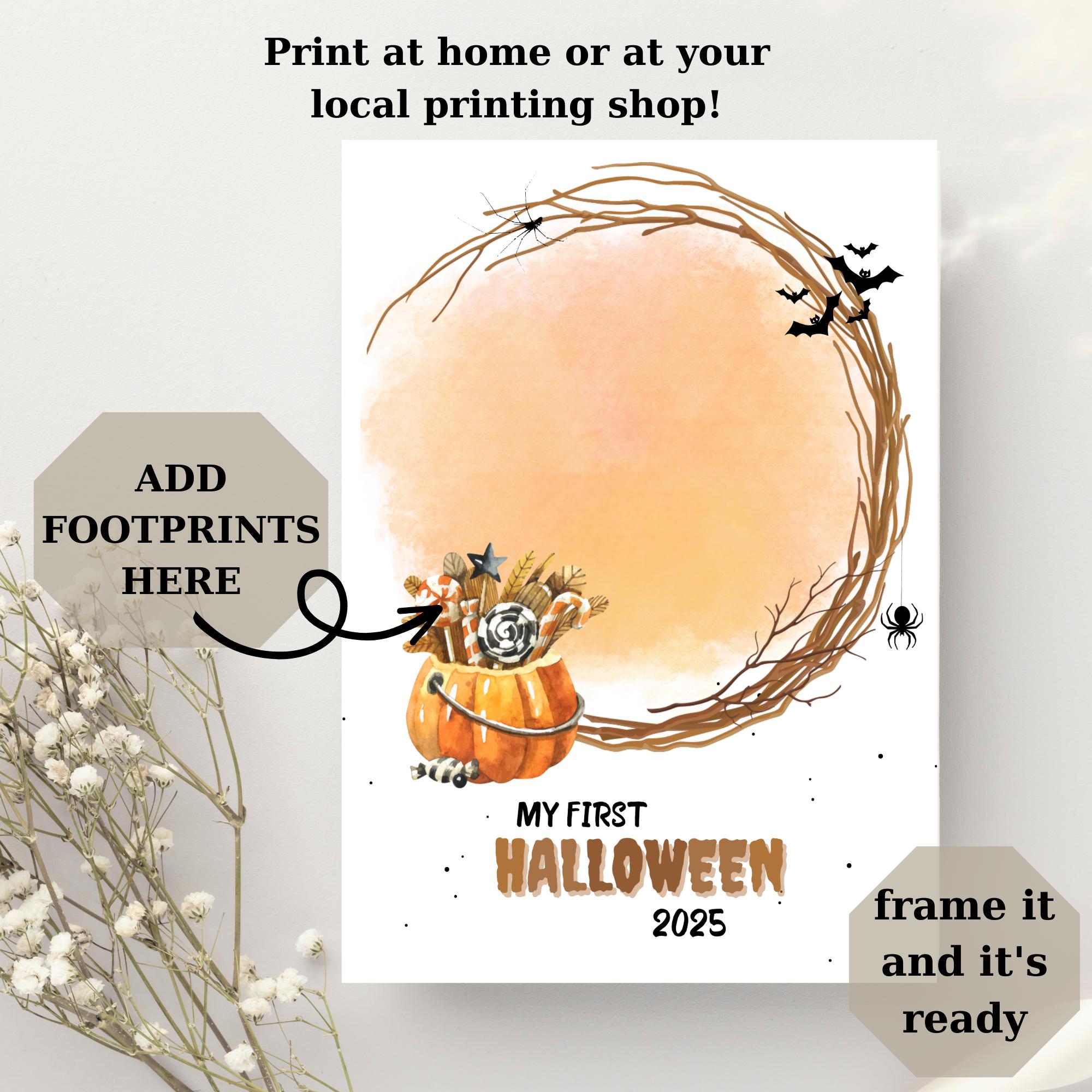 Baby's First Halloween Footprint Art Keepsake: DIY Craft (digital ...
