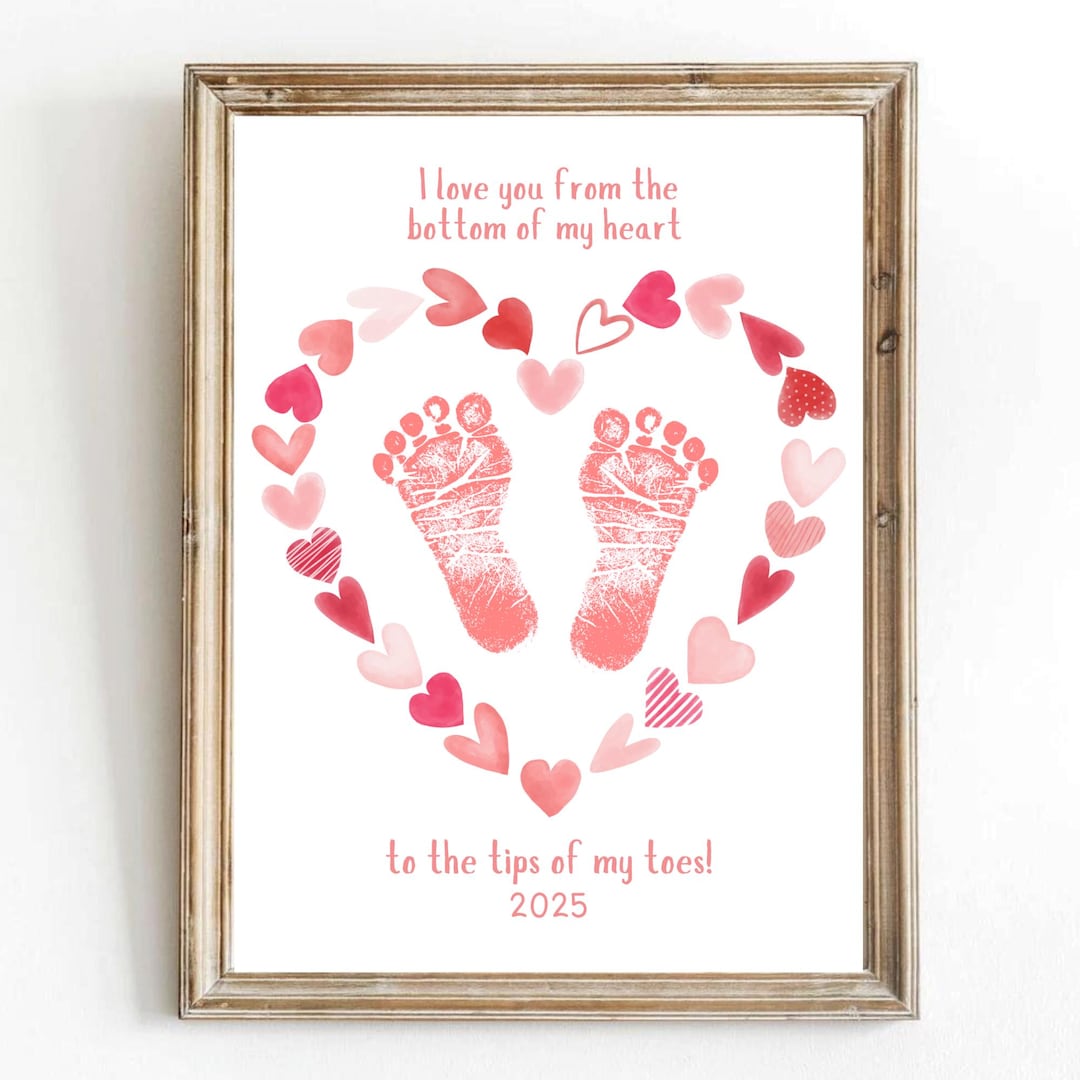Bottom of My Heart Tips of My Toes Footprint Keepsake My First ...