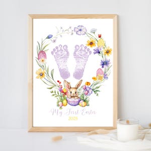 Printable My First Easter Activity Craft DYI Baby Footprint Kit, Easter ...