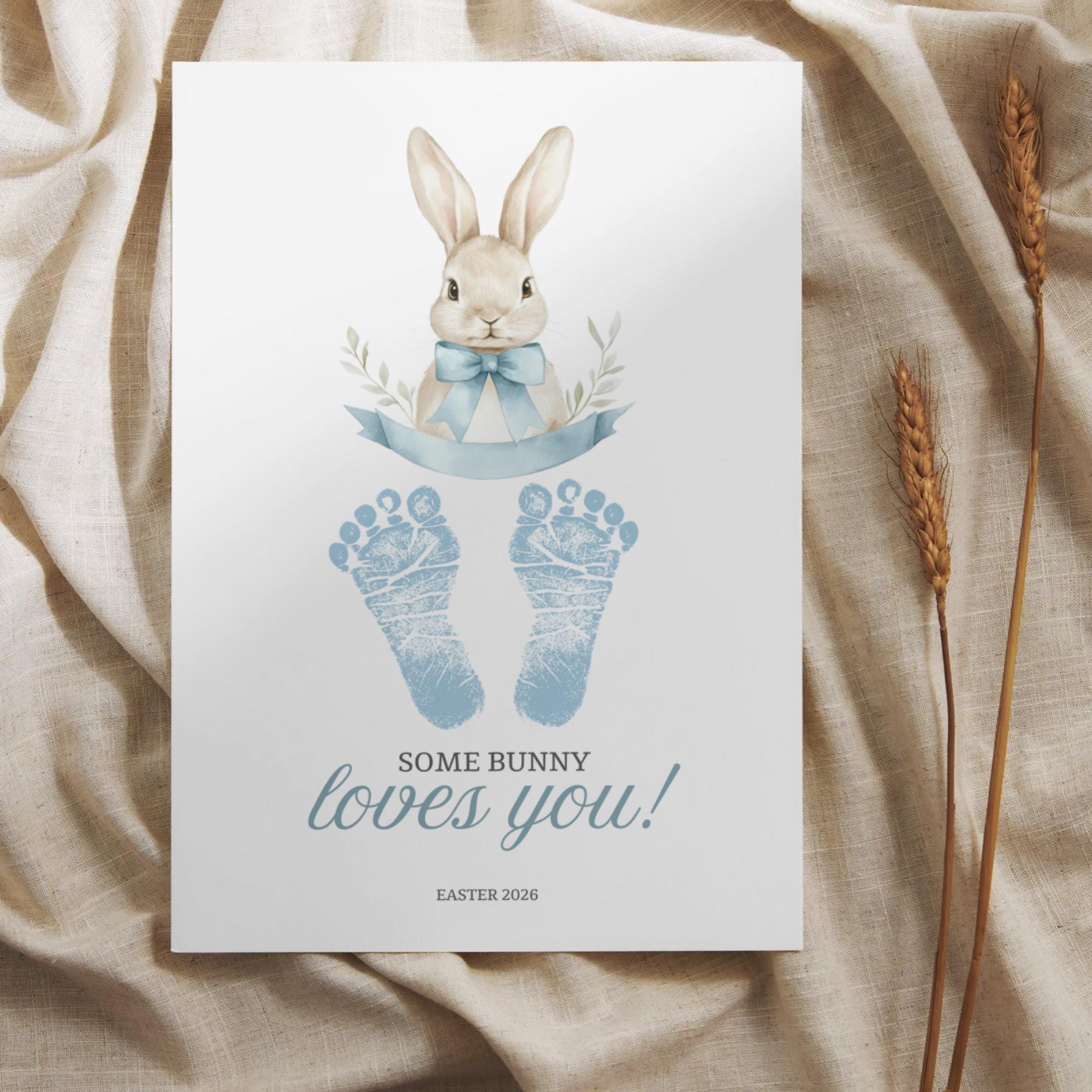 Easter Bunny Baby Footprint Memory Keepsake Gift Printable Download - Etsy