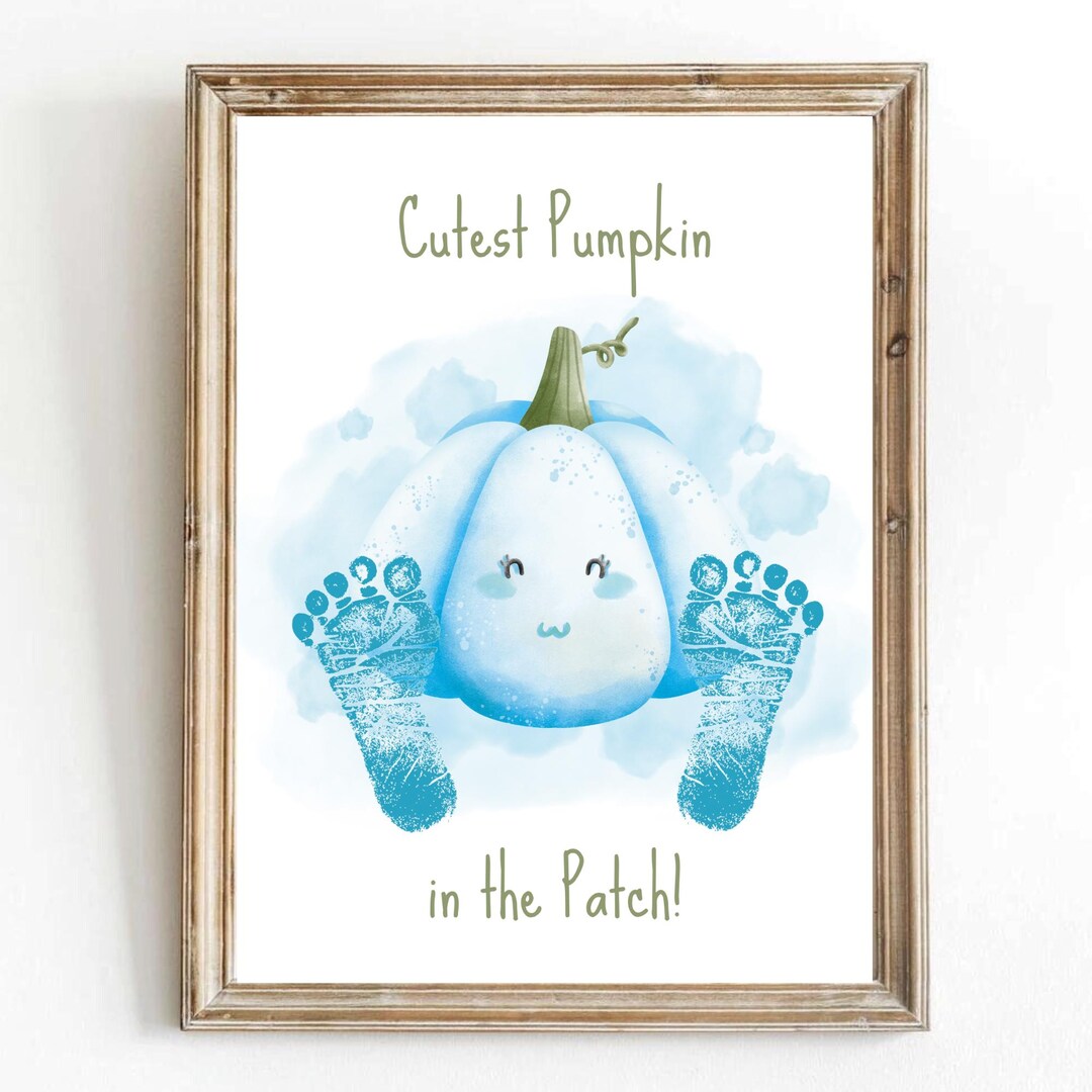Printable My First Fall Footprint Art, My First Autumn Handprint Craft ...