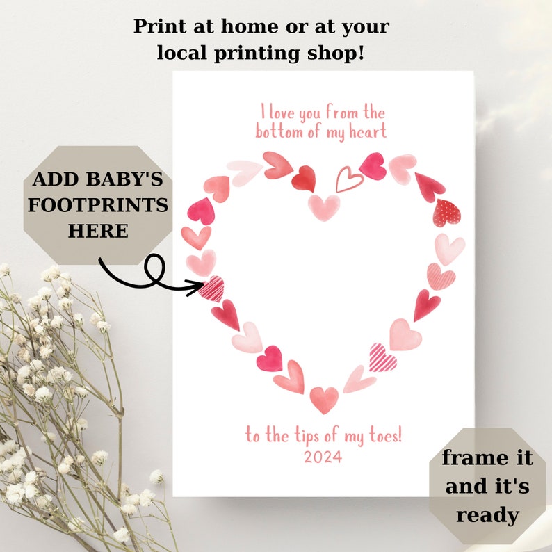 Bottom of My Heart Tips of My Toes Footprint Keepsake My First ...