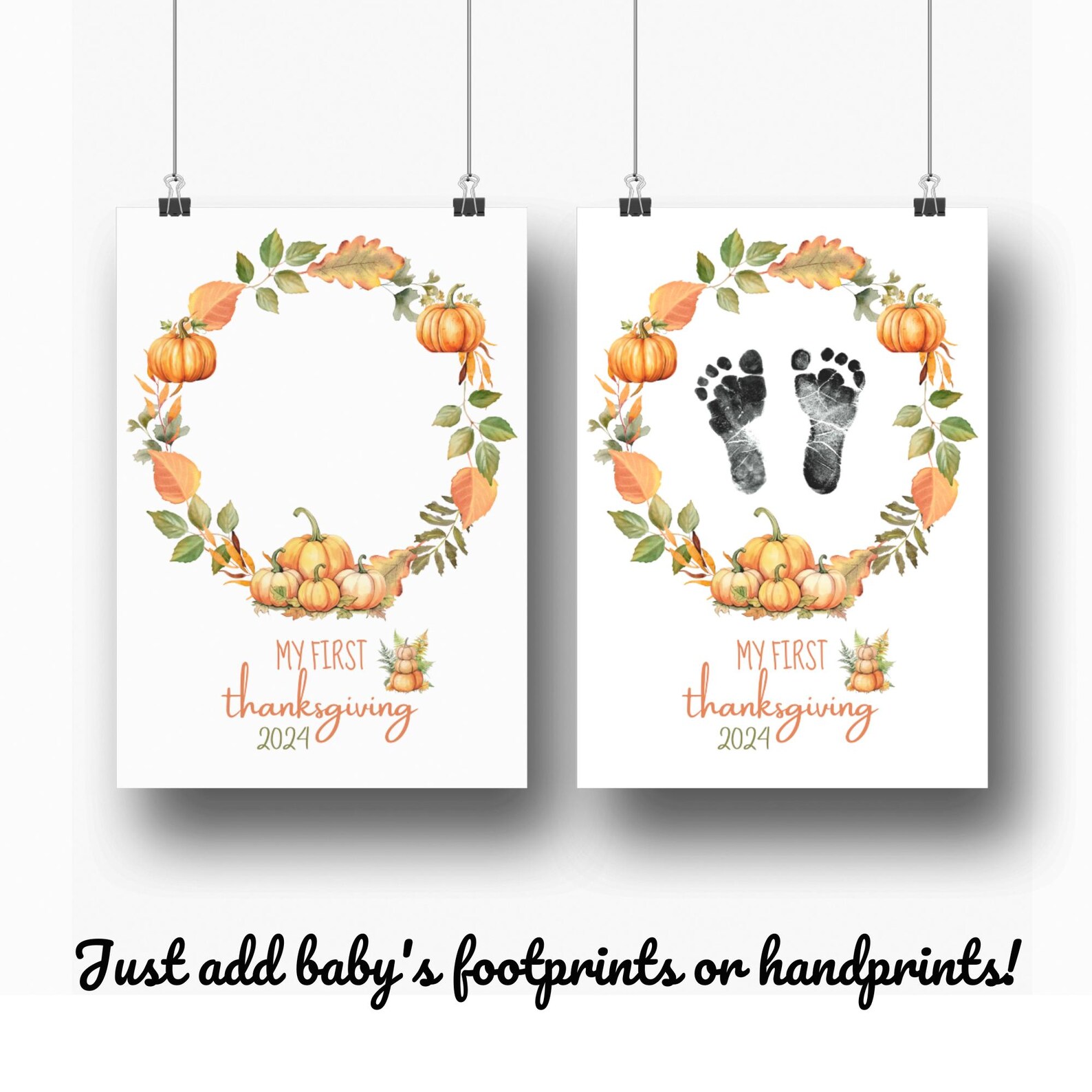 My First Thanksgiving Footprint Art, My First Thanksgiving Handprint ...