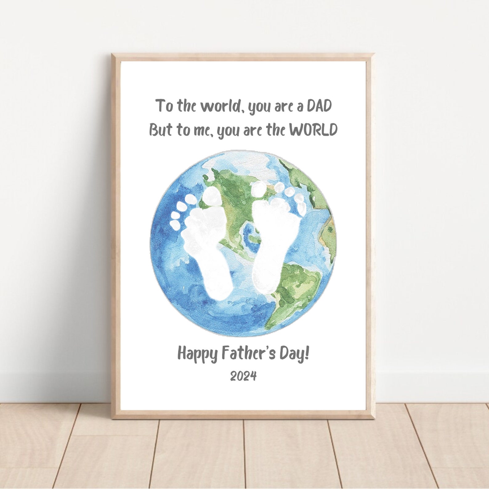 Father's Day Footprint Art Craft, PRINTABLE Fathers Day Gift for Dad ...