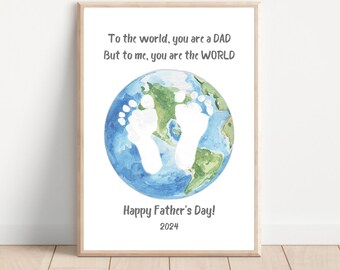 Father's Day Handprint Art Craft, PRINTABLE Fathers Day Gift for Dad ...
