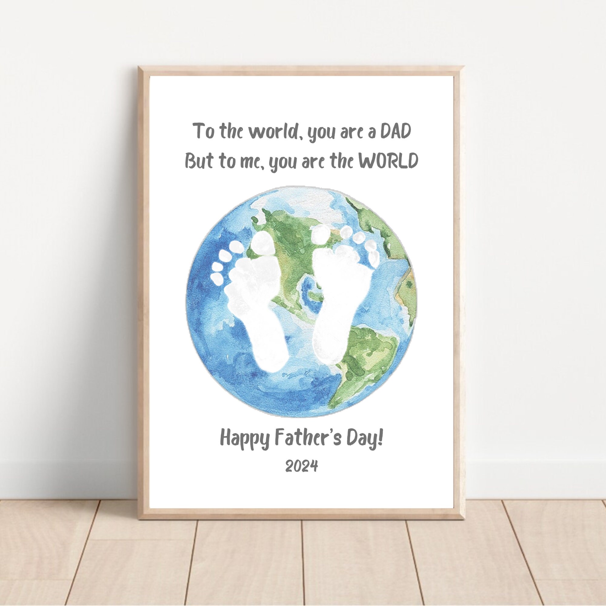Father's Day Footprint Art Craft, PRINTABLE Fathers Day Gift for Dad ...