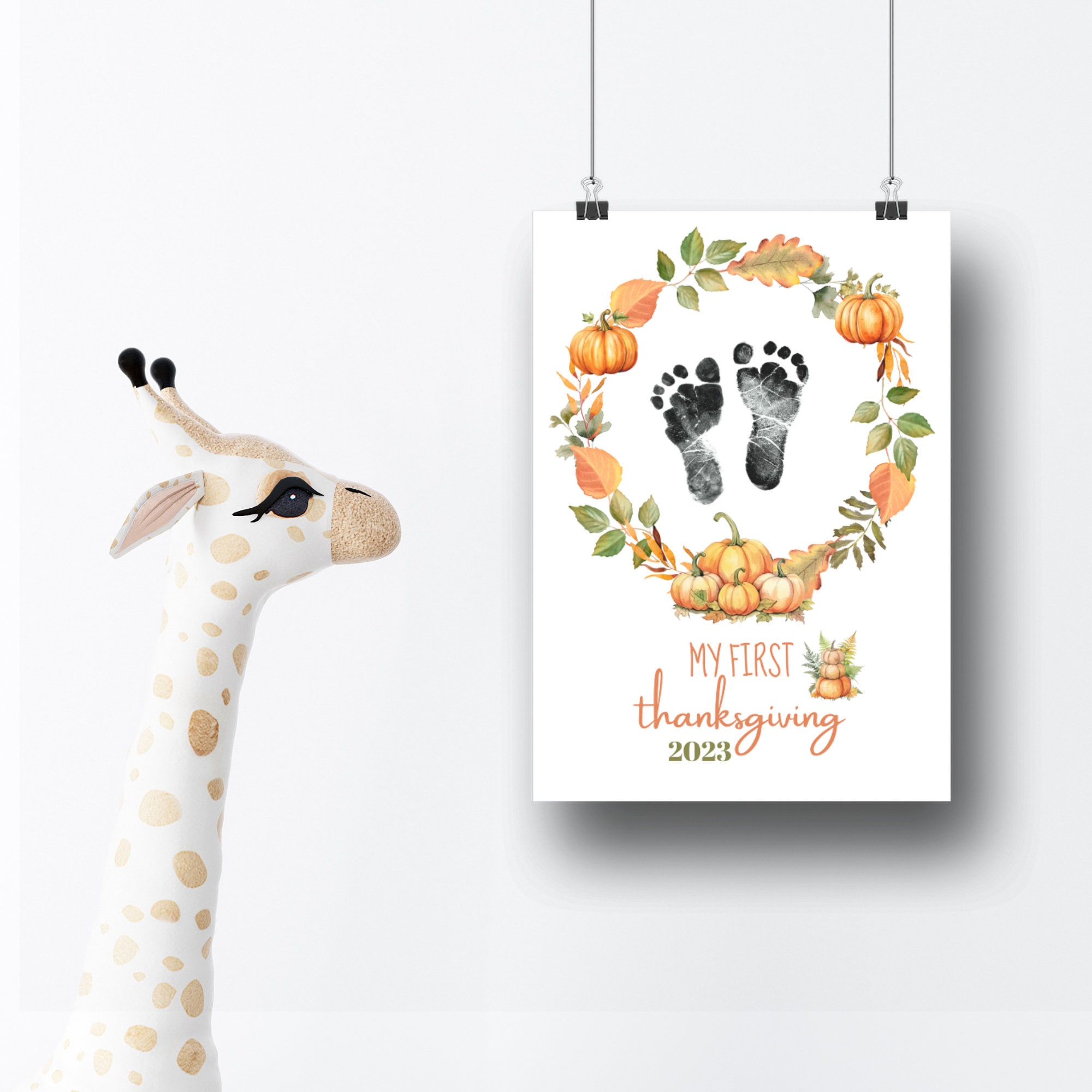 My First Thanksgiving Footprint Art, My First Thanksgiving Handprint ...