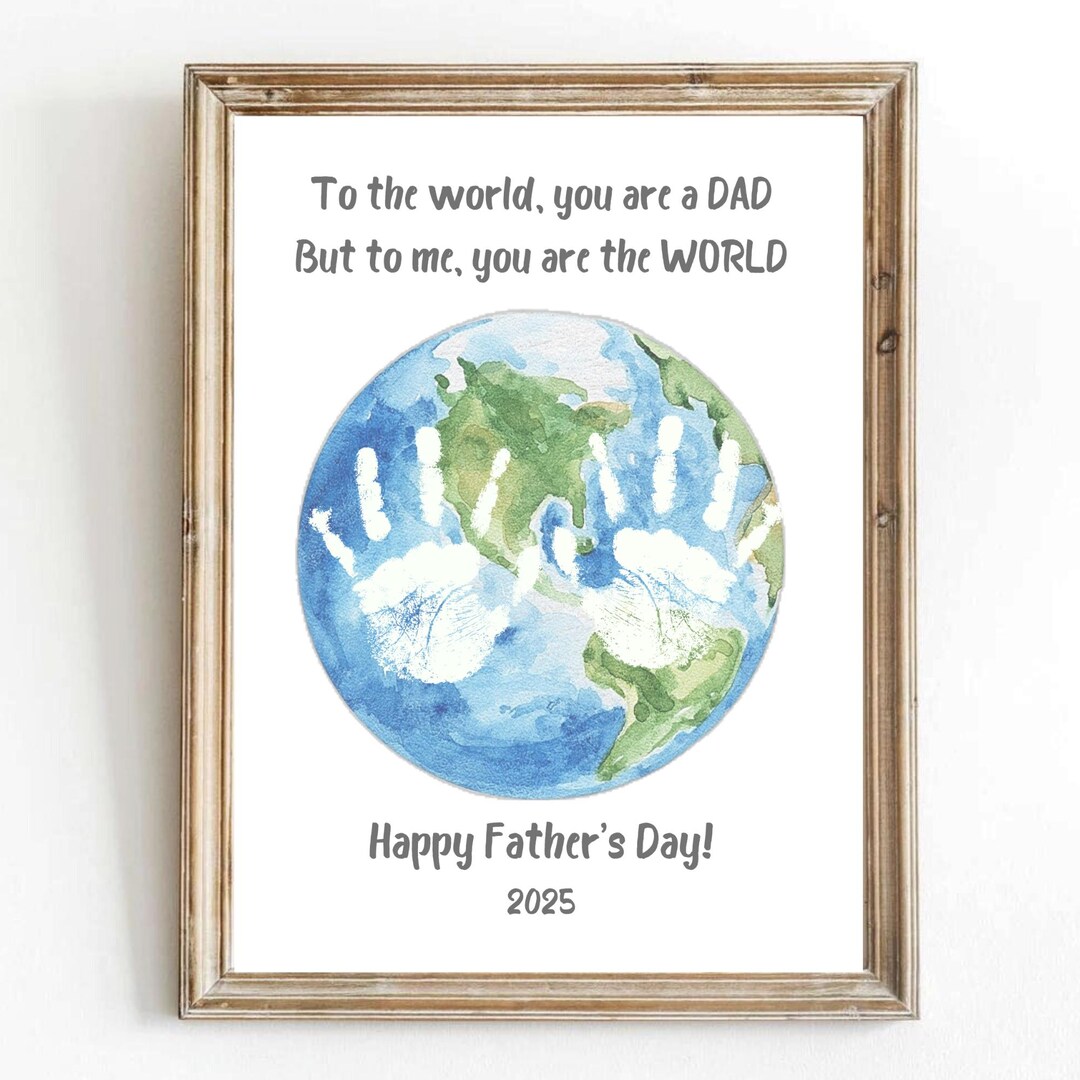 Printable Father's Day Handprint Art Craft, Fathers Day Gift for Dad ...