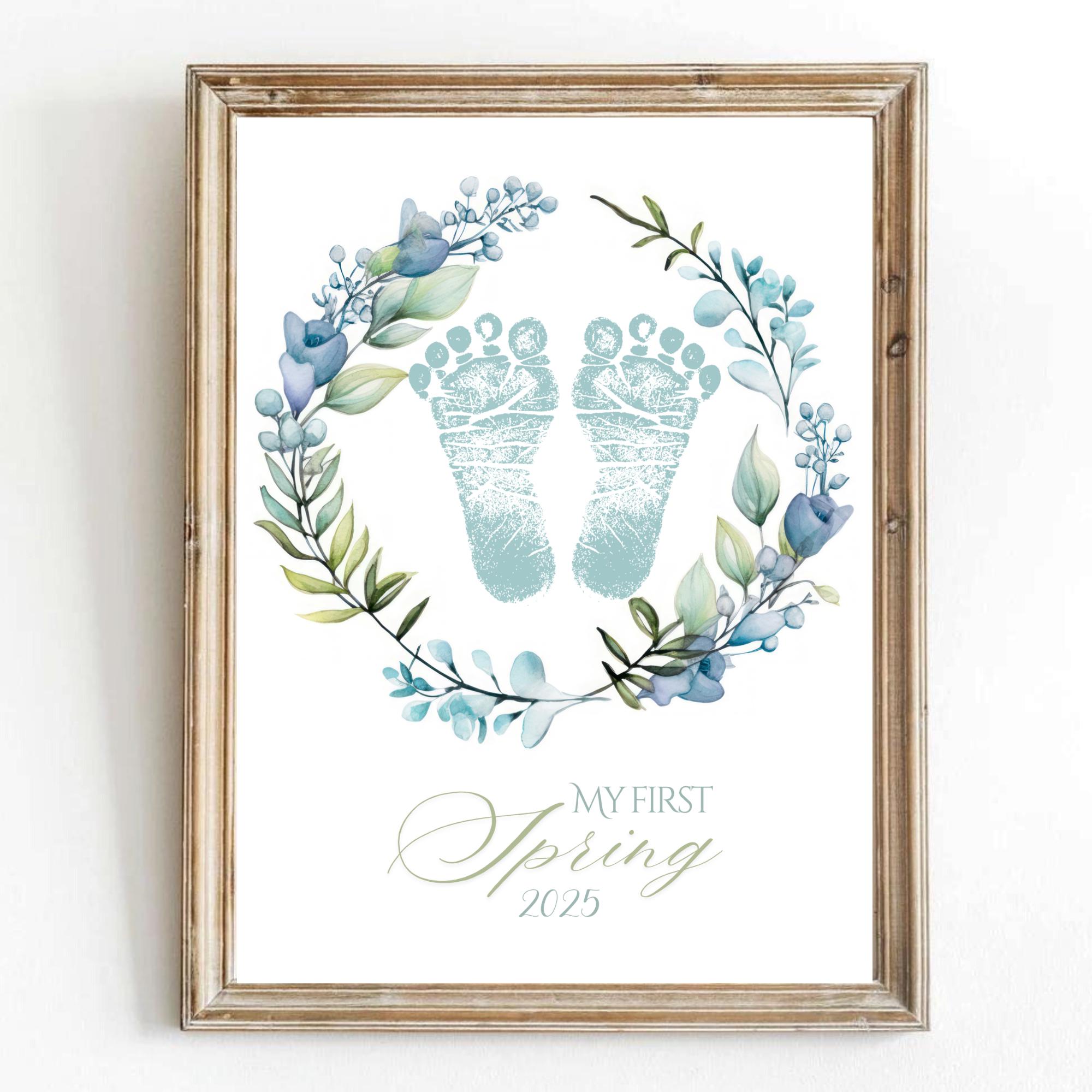 Printable Spring Footprint, Spring Handprint Craft, Kids Craft Activity ...
