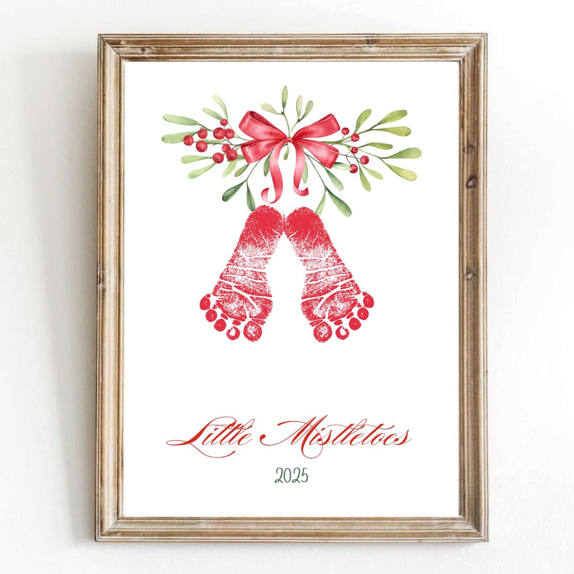 Mistletoe Footprint Art: Baby's First Christmas Keepsake (digital ...