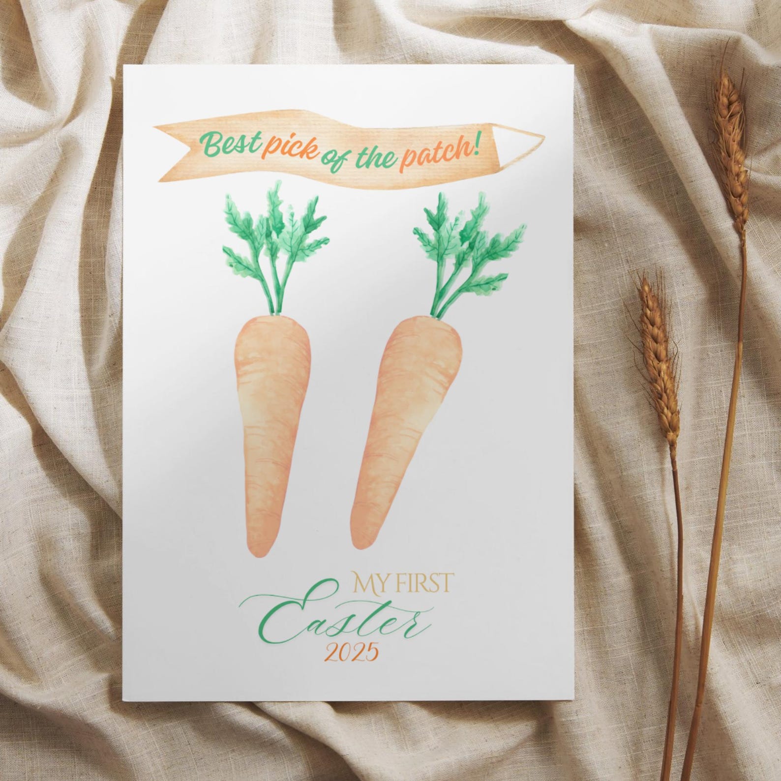 Baby's First Easter Footprint Art: Carrot Patch Keepsake (digital ...