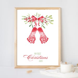 Printable Mistletoes Footprint Art Printable Template Grandparents ...