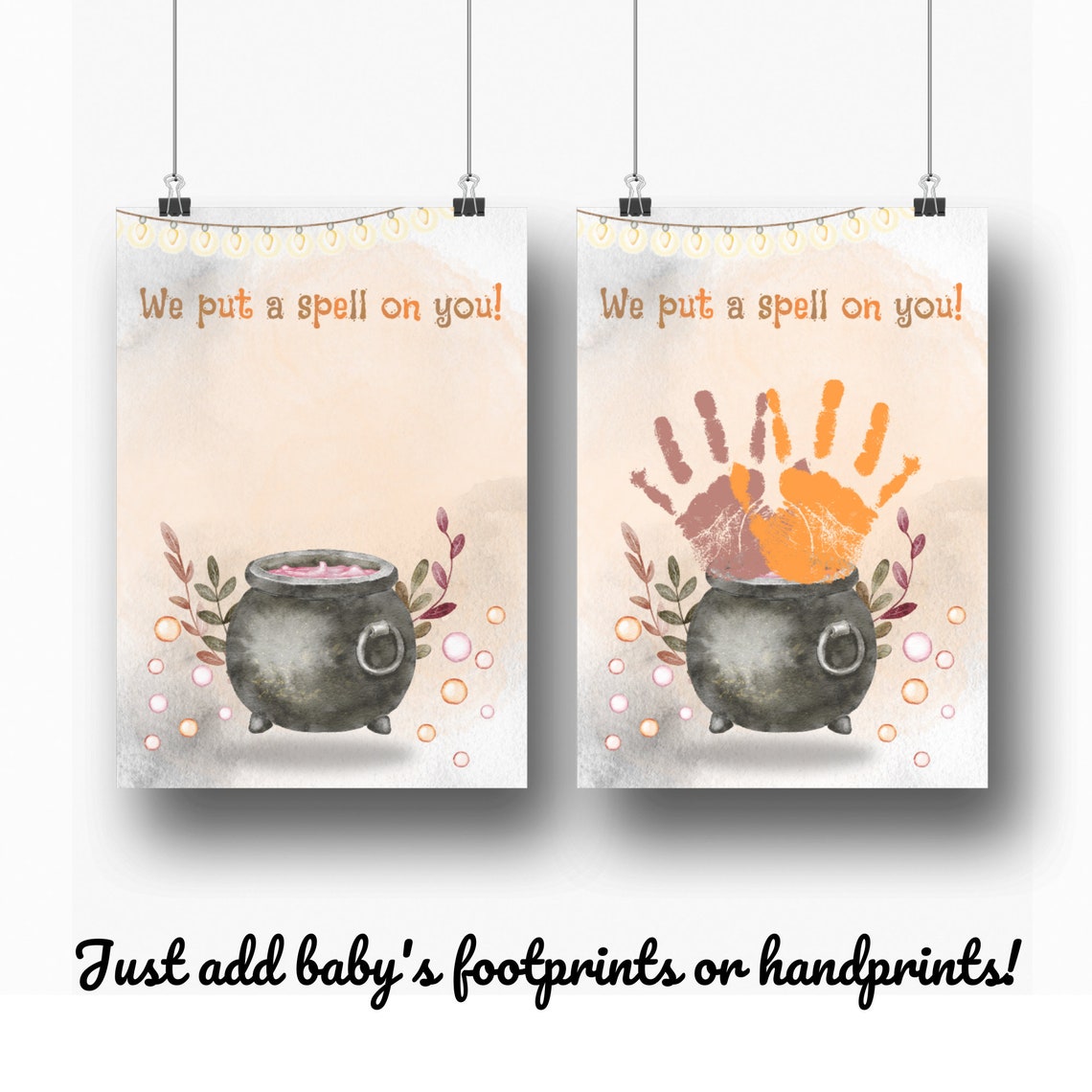 Witch Footprint Handprint Art: Halloween DIY Craft (digital Download ...