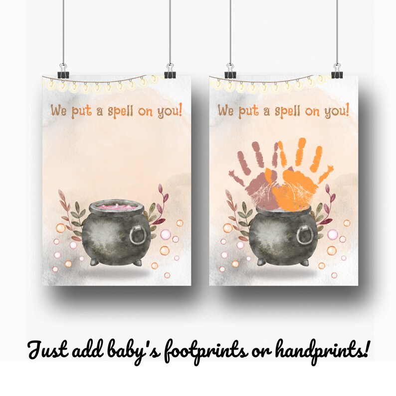 Witch Footprint Handprint Art: Halloween DIY Craft (digital Download ...