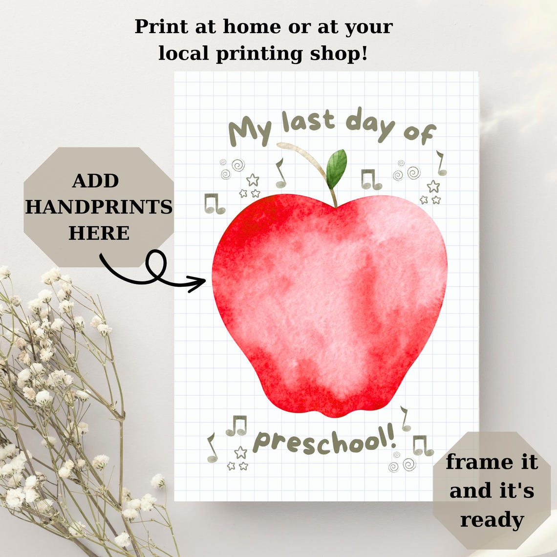 My Last Day of Preschool Handprint Art - Keepsake Craft (digital ...
