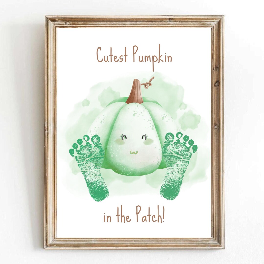 Printable My First Fall Footprint Art, My First Autumn Handprint Craft ...