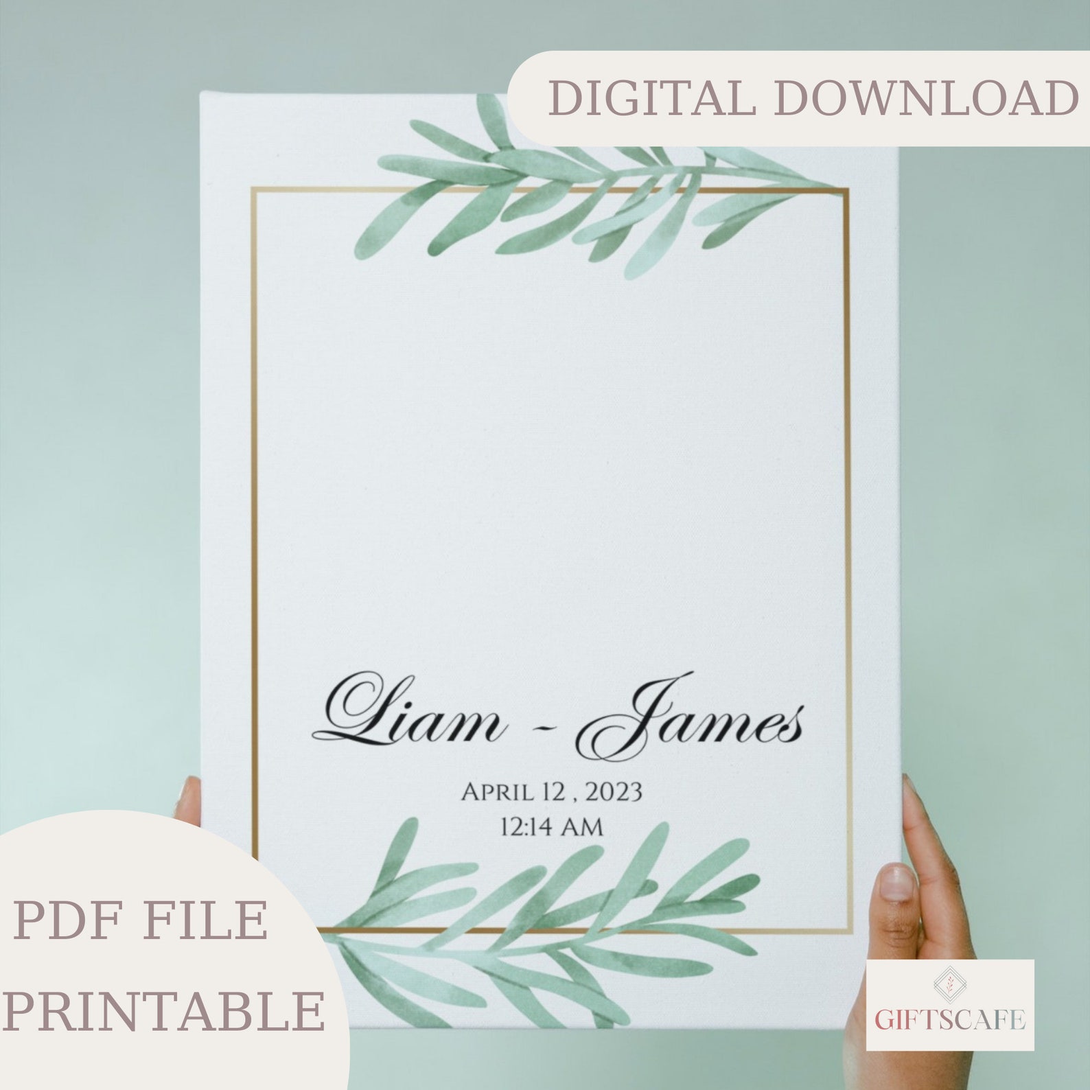 Baby Footprint Kit Gold Frame Newborn Footprint Frame Baby Name Reveal ...