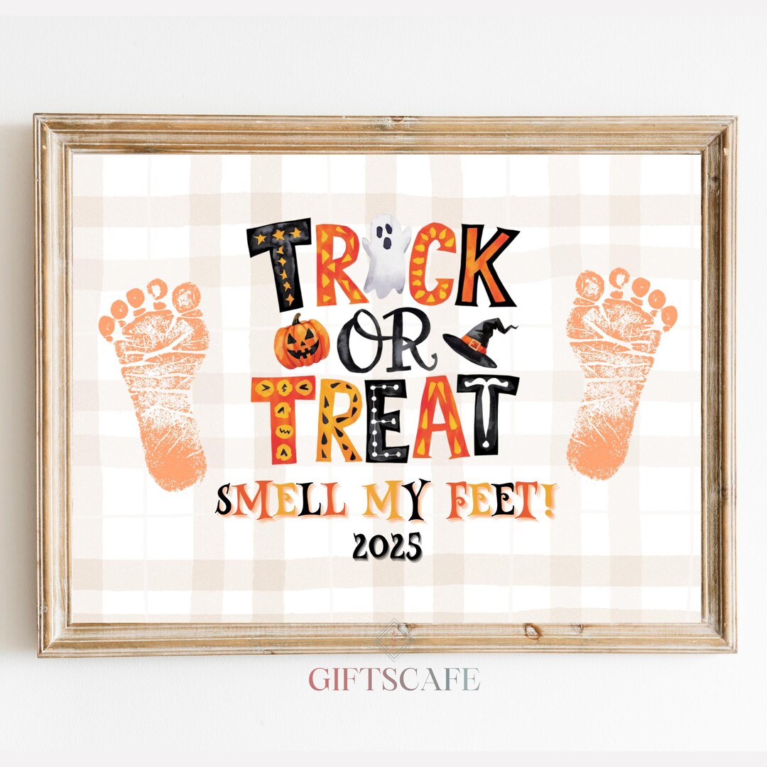 Printable Halloween Footprint Craft: DIY Keepsake Trick or Treat Smell ...