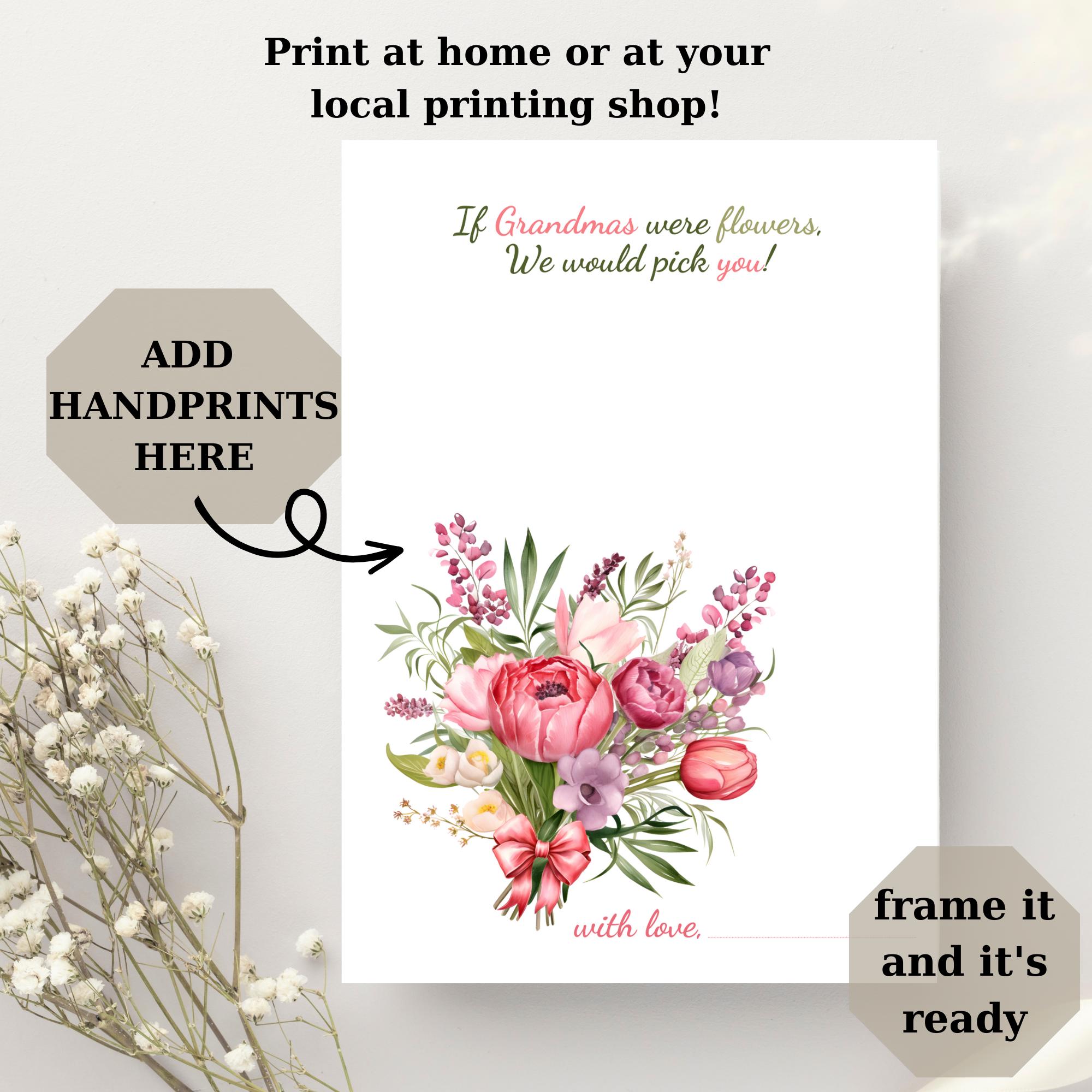 Printable If Grandmas Were Flowers Handprint Art, Mothers Day Grandma ...