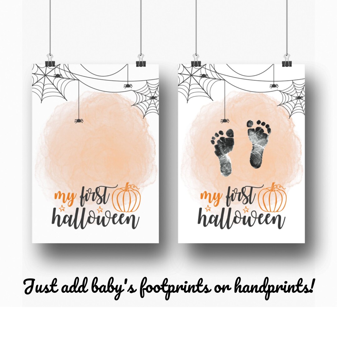 My First Halloween Footprint Art Poster - Etsy