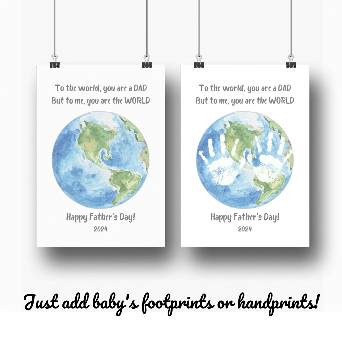 Father's Day Handprint Art Craft, PRINTABLE Fathers Day Gift for Dad ...