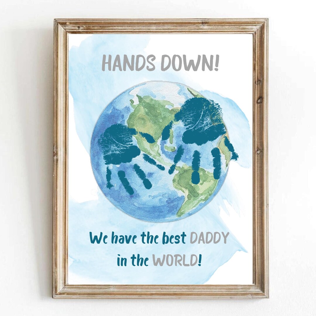 Father's Day Handprint Footprint Gift: DIY Craft Keepsake (digital ...