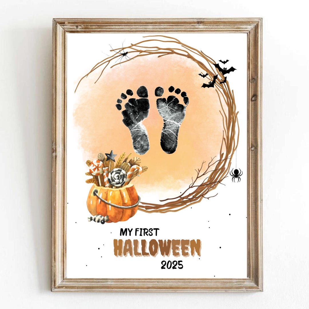 Baby's First Halloween Footprint Art Keepsake: DIY Craft (digital ...