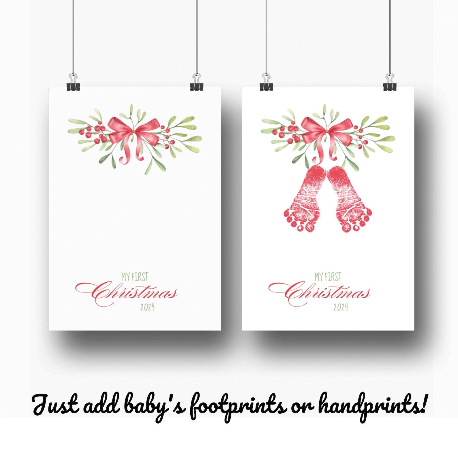 Printable Mistletoes Footprint Art Printable Template Grandparents ...