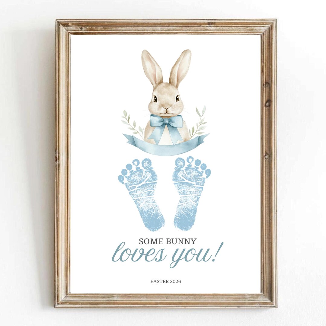 Easter Bunny Baby Footprint Memory Keepsake Gift Printable Download - Etsy