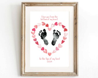 Love You so Much / Handprint Footprint Art / Valentine's Day DIY Craft ...