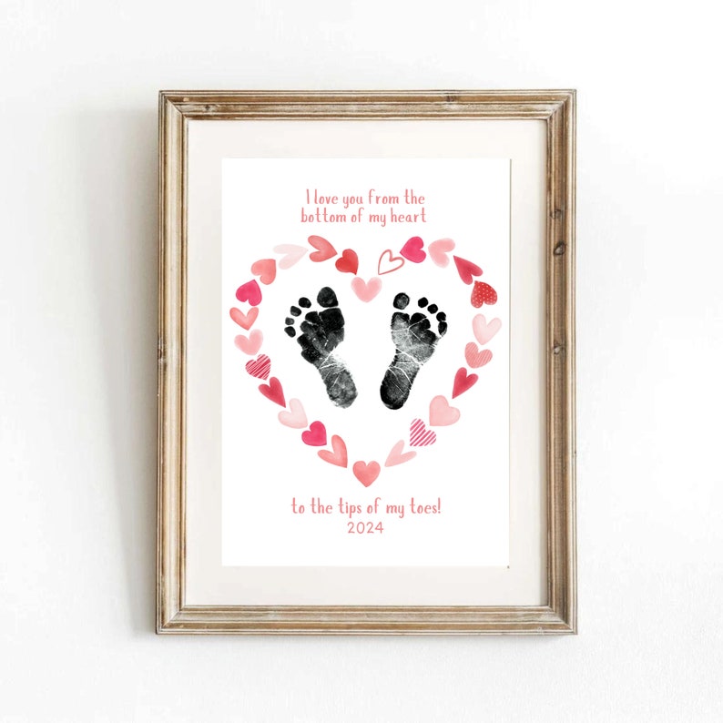 Bottom of My Heart Tips of My Toes Footprint Keepsake My First ...