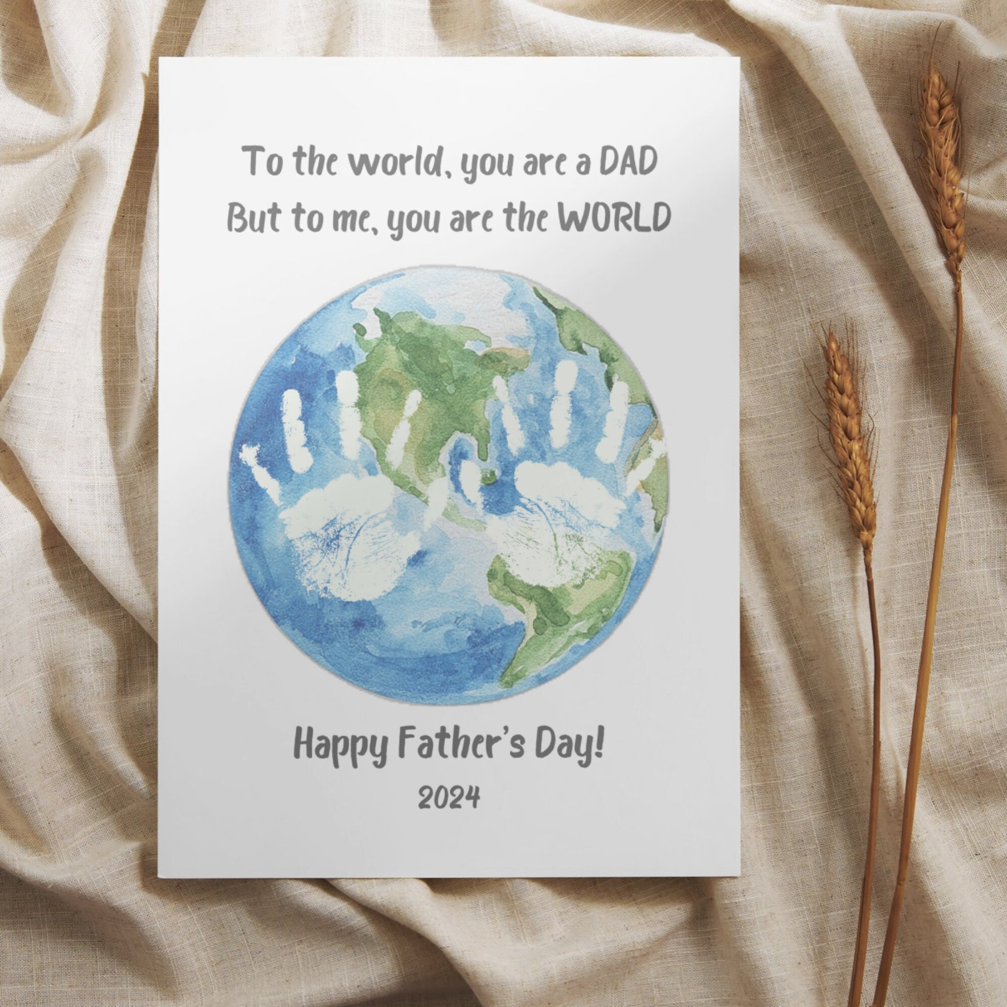 Father's Day Handprint Art Craft, PRINTABLE Fathers Day Gift for Dad ...