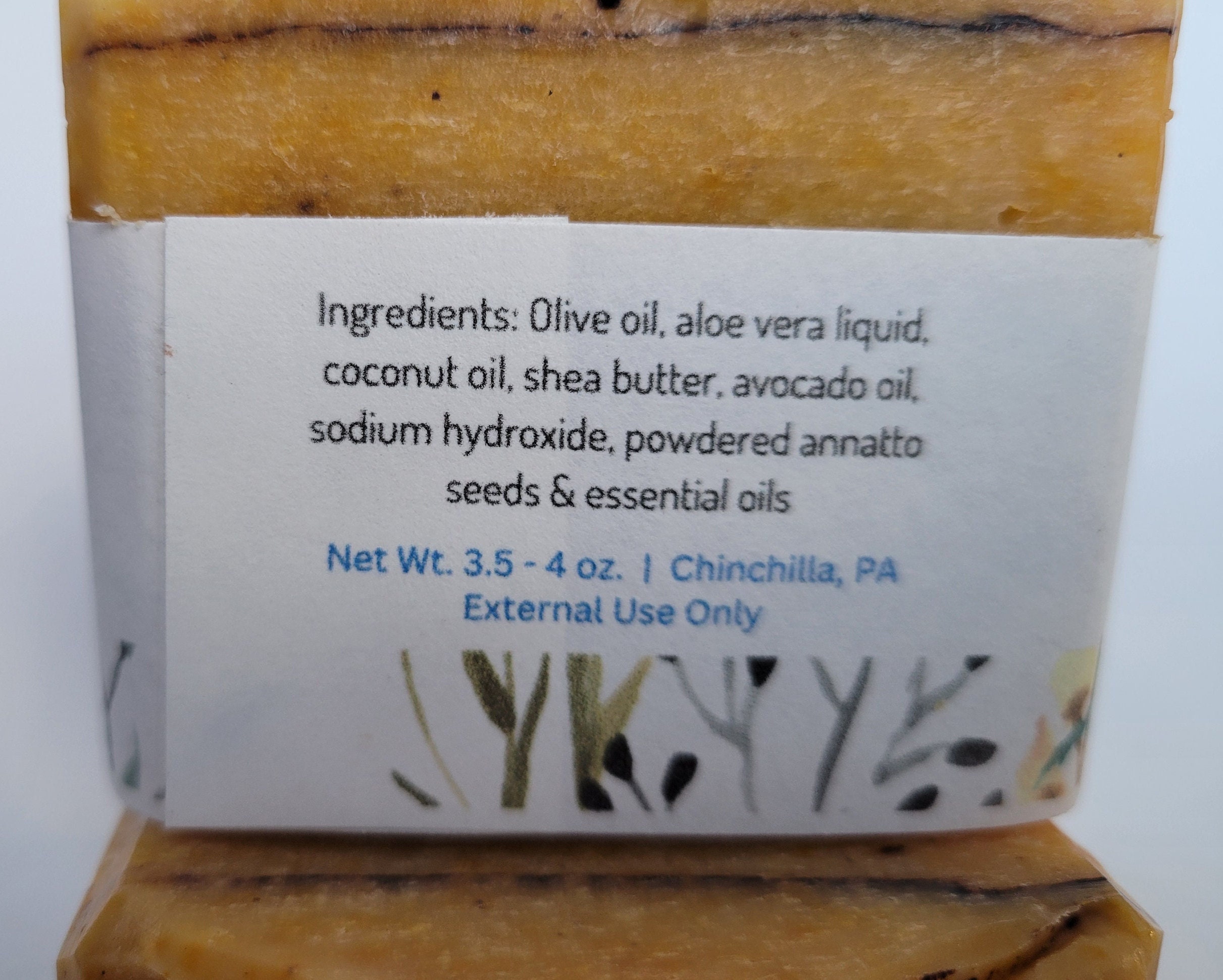2 Bars Aloe and Powdered Annatto Seed Soap Handmade All-natural Cocoa ...