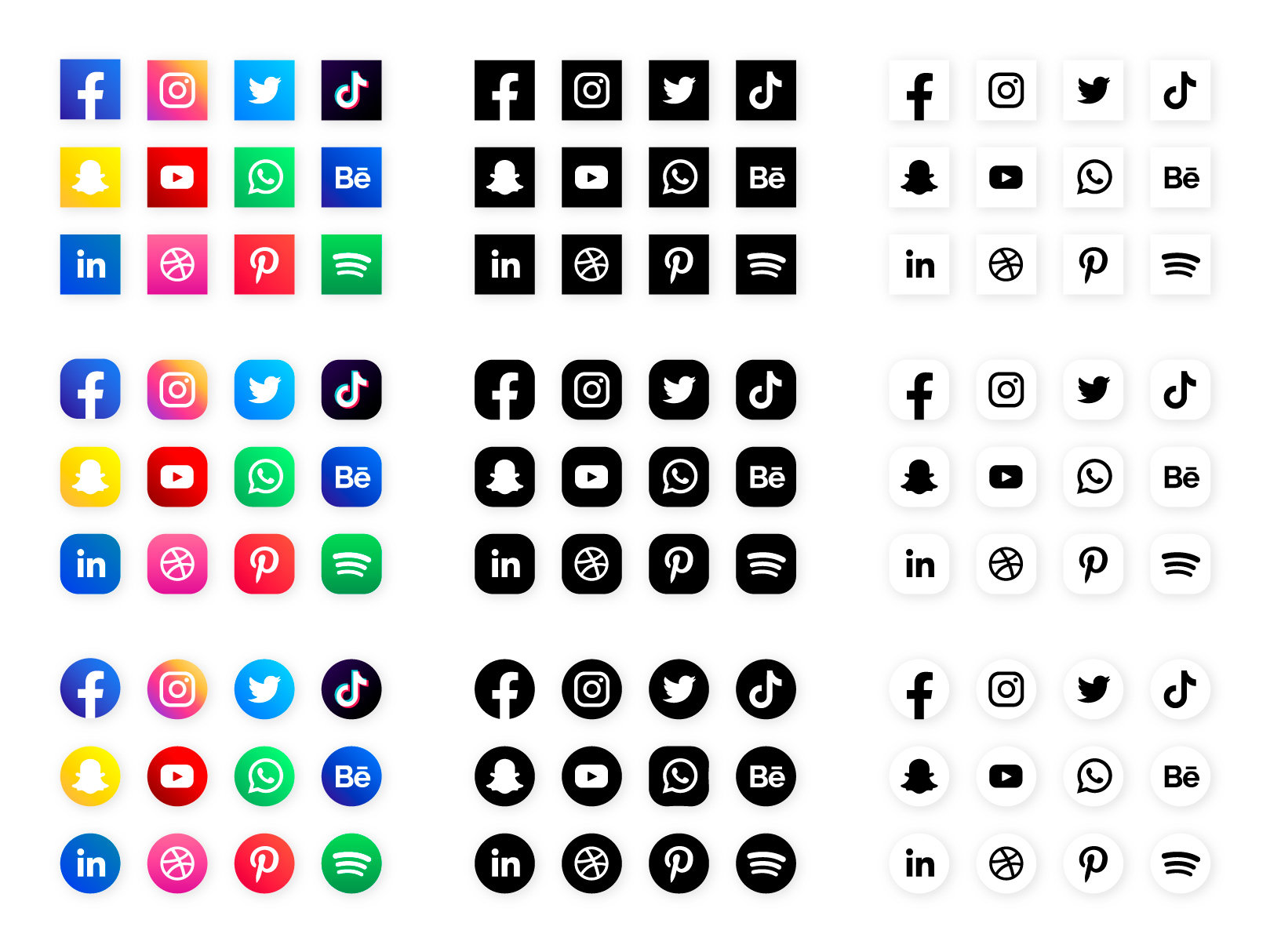 Social Media Icons Pack Icons Set Vector Files Social - Etsy