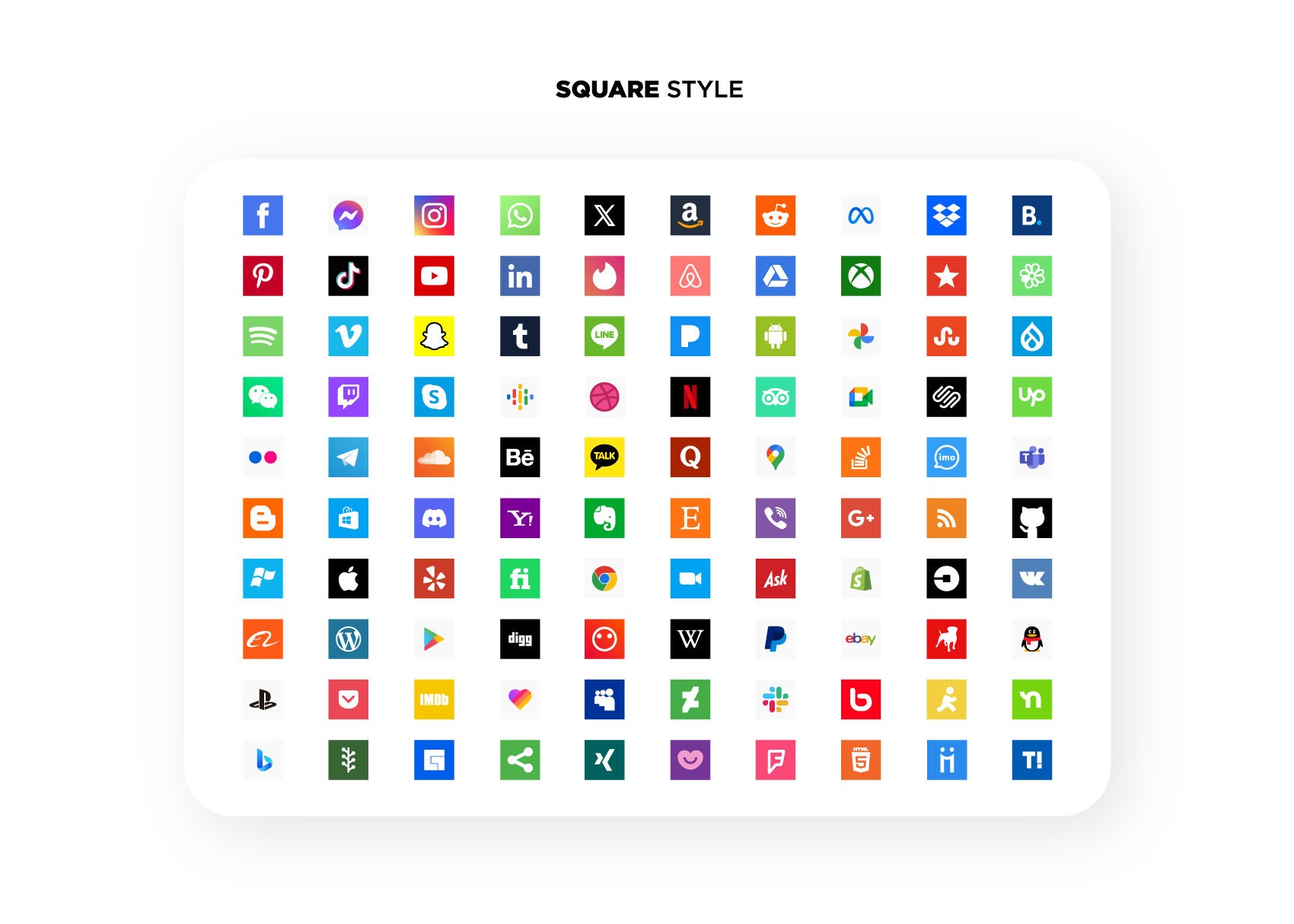 Conjunto de iconos de redes sociales / SVG / PNG / Archivos vectoriales ...