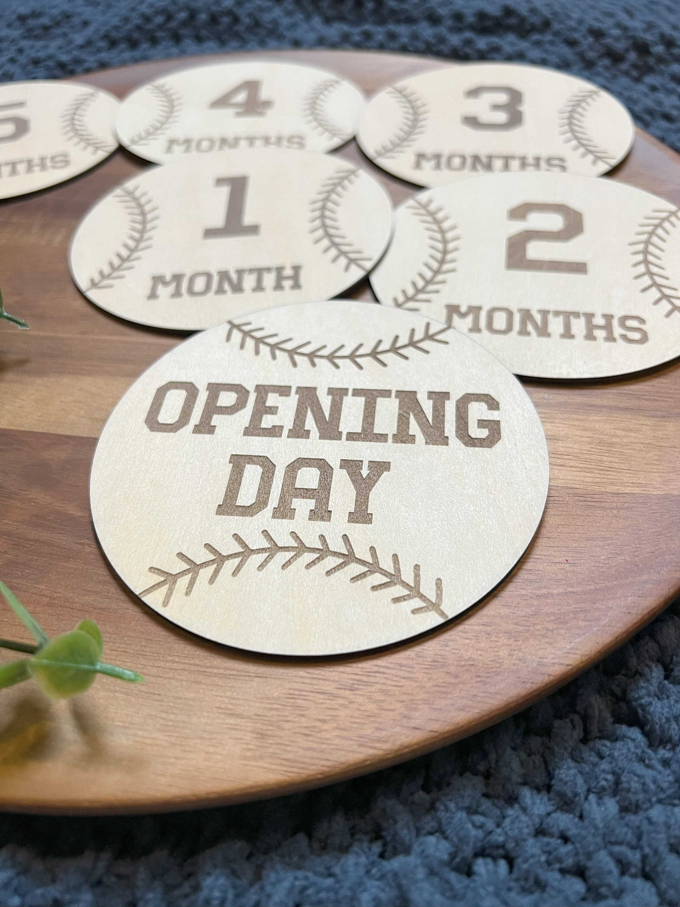 Custom Baseball Milestones for Baby's First Year Laser Engraved Plywood ...