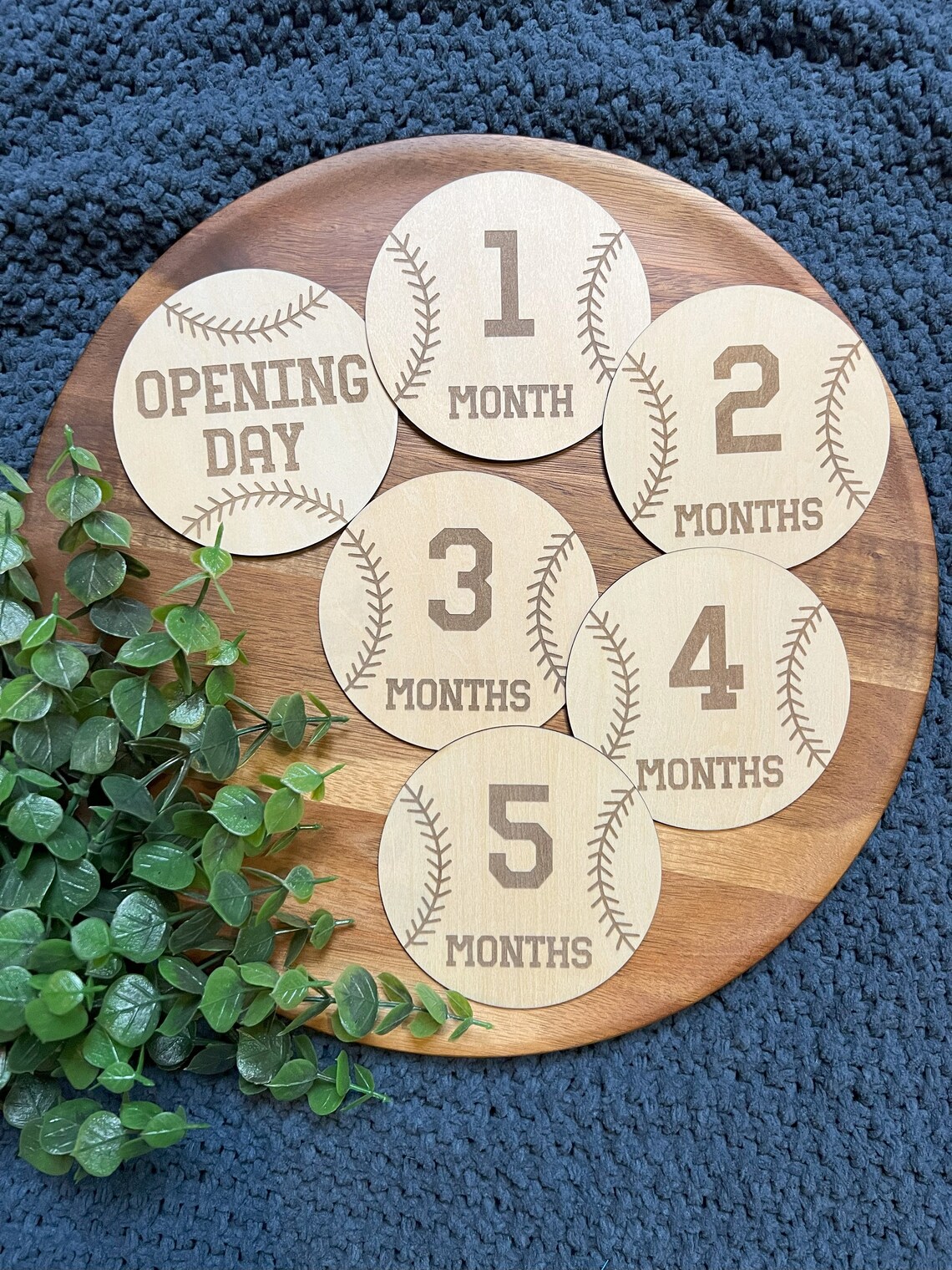 Custom Baseball Milestones for Baby's First Year Laser Engraved Plywood ...