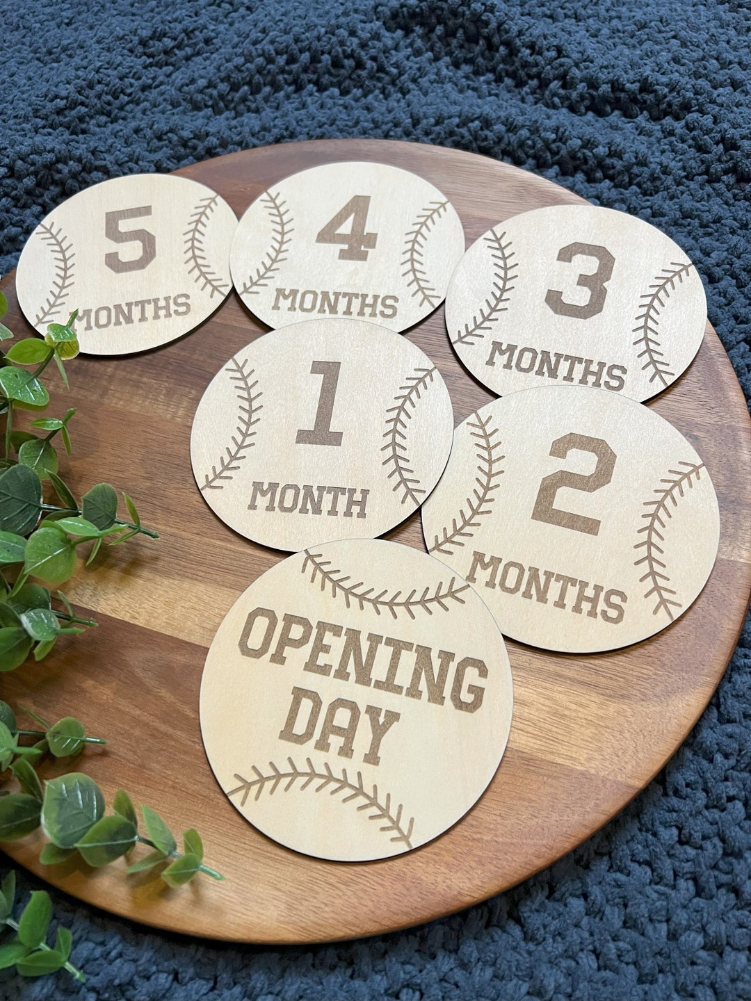 Custom Baseball Milestones for Baby's First Year - Laser Engraved ...