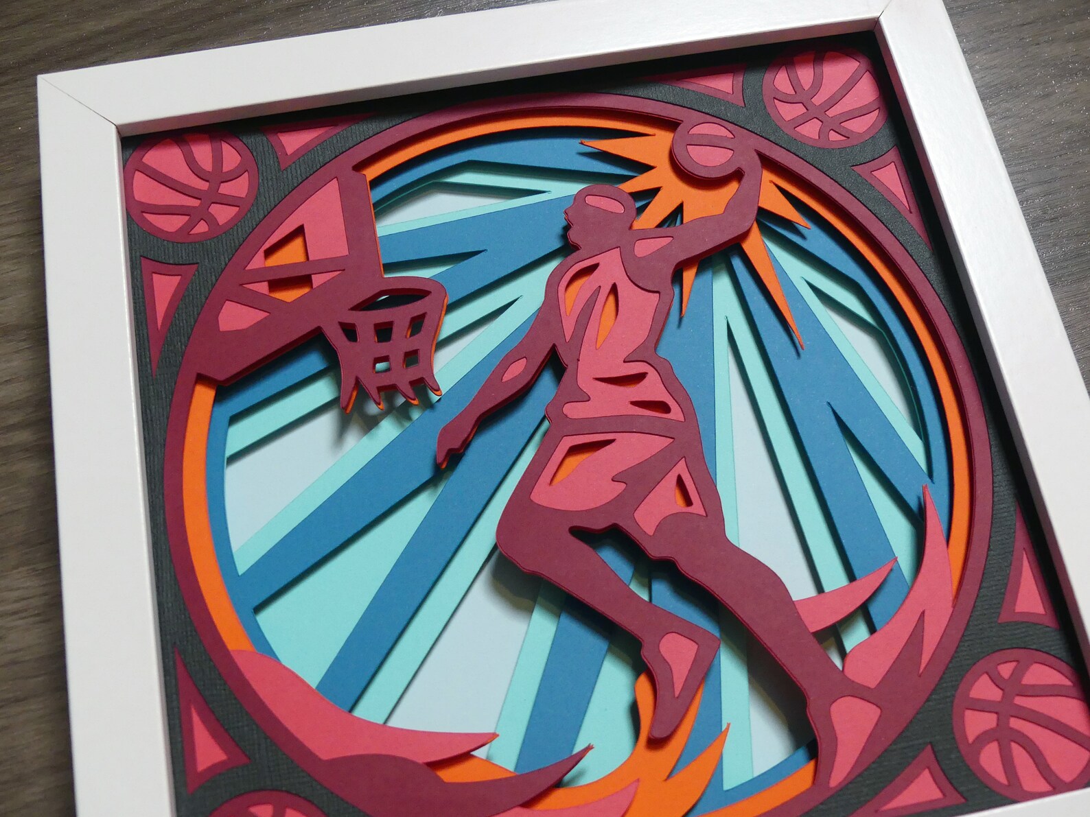 Slam Dunk Sensation: 'basketball' 3D Shadow Box Art With Player ...
