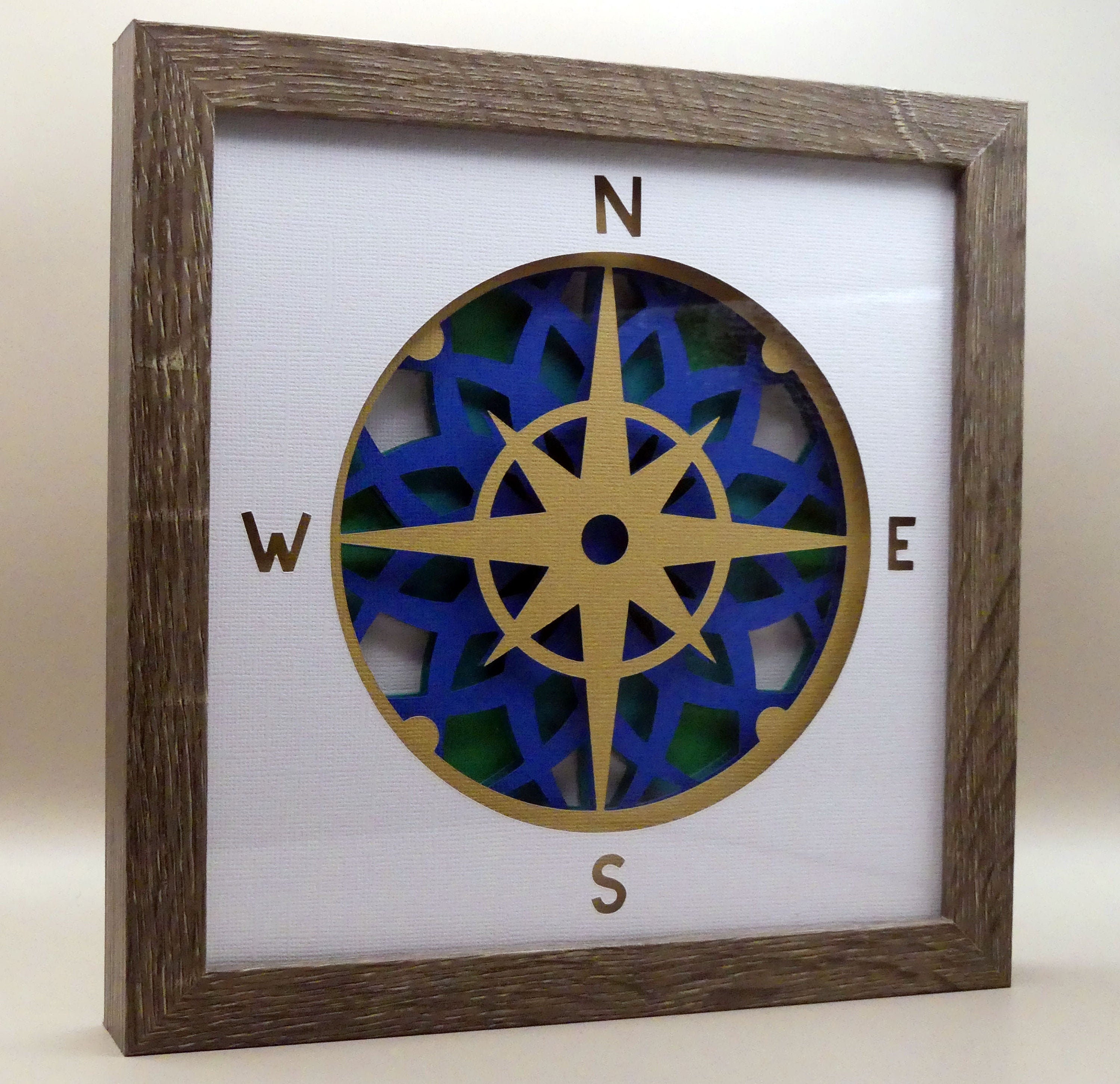 World Explorer: 3D Shadow Box Art of Timeless Compass Design - Etsy