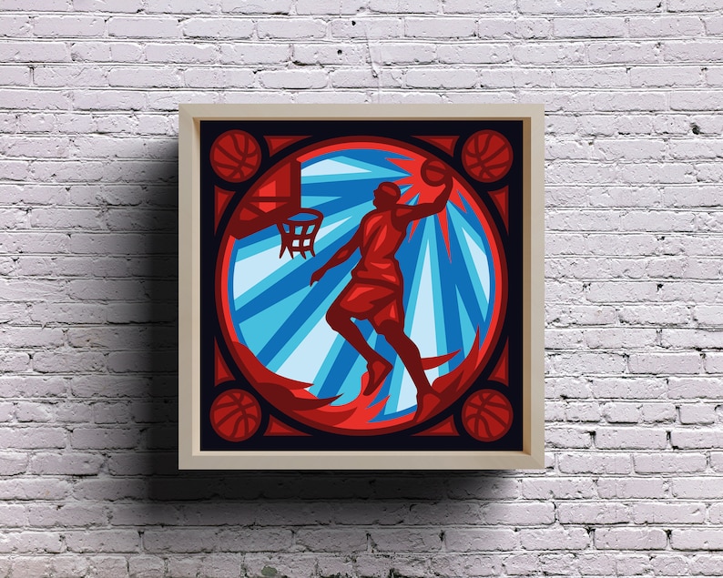 Slam Dunk Sensation: 'basketball' 3D Shadow Box Art - Etsy