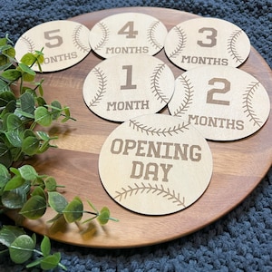 Custom Baseball Milestones for Baby's First Year - Laser Engraved ...