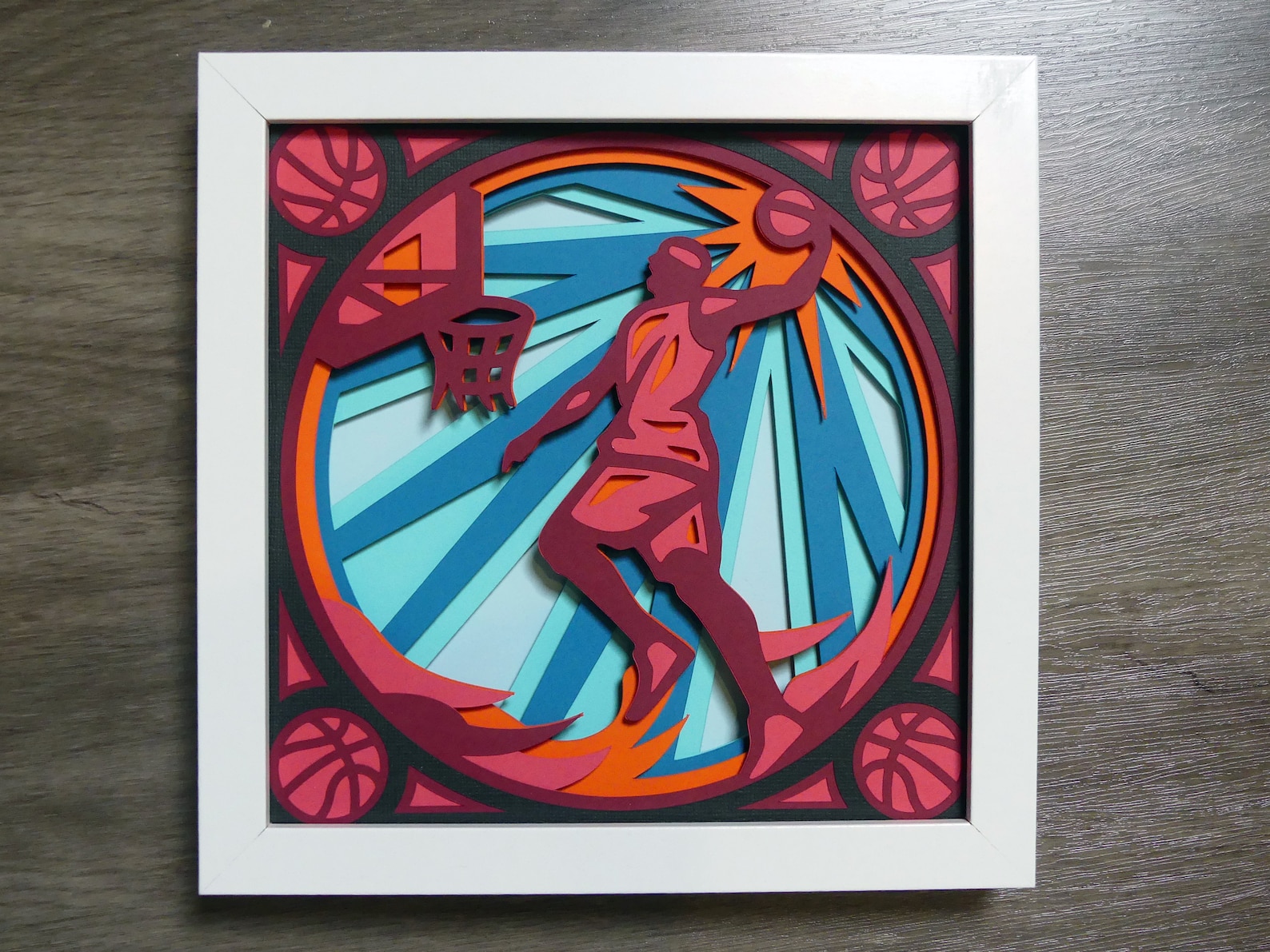 Slam Dunk Sensation: 'basketball' 3D Shadow Box Art With Player ...