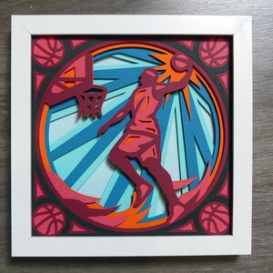 Slam Dunk Sensation: 'basketball' 3D Shadow Box Art With Player ...