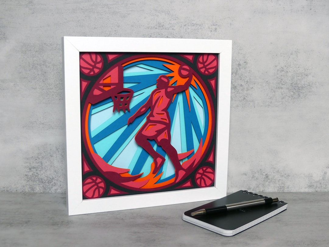 Slam Dunk Sensation: 'basketball' 3D Shadow Box Art With Player ...