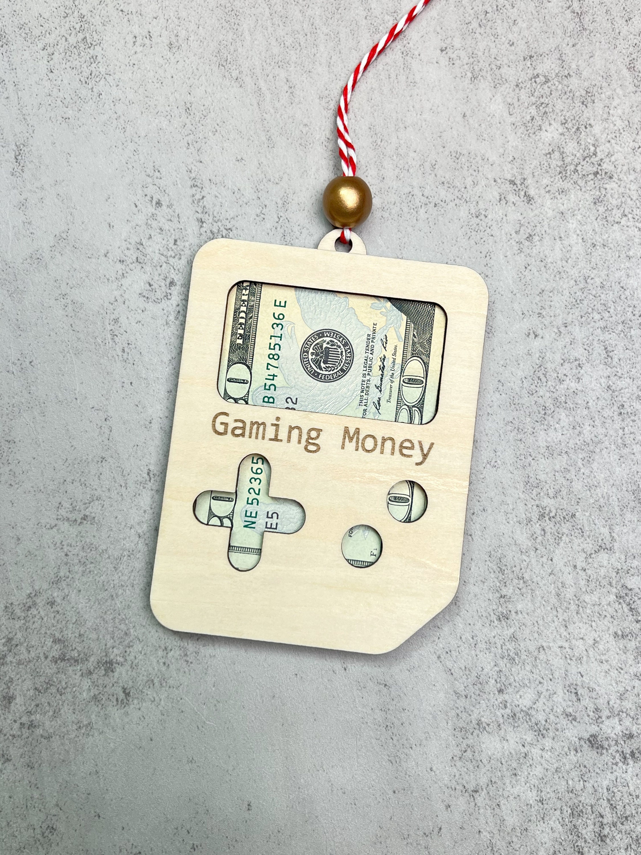 Gaming Money Wooden Gift Card Holder, 3.5x4.5, Gameboy Design, Ornament ...