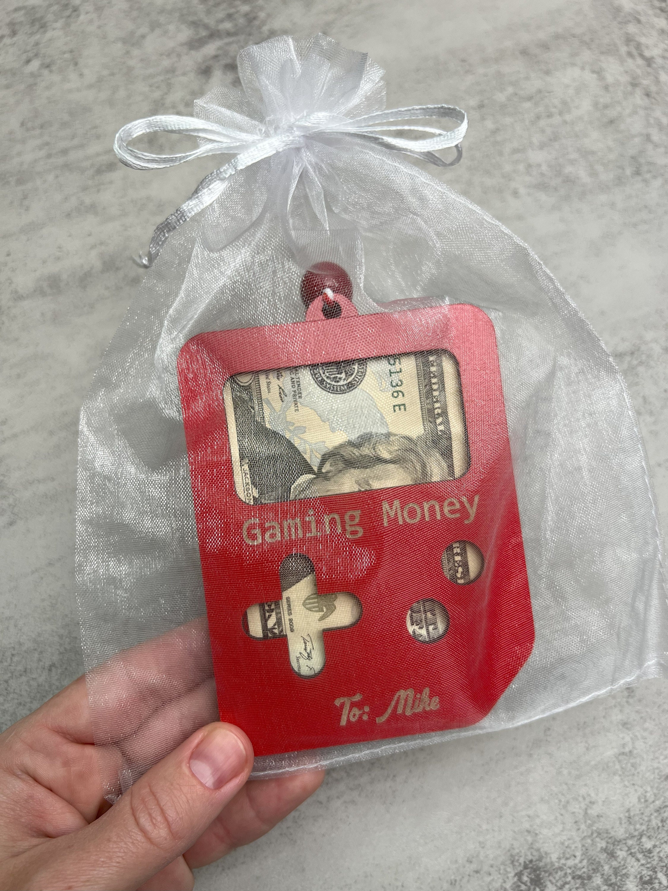 Gaming Money Wooden Gift Card Holder, 3.5x4.5, Gameboy Design, Ornament ...