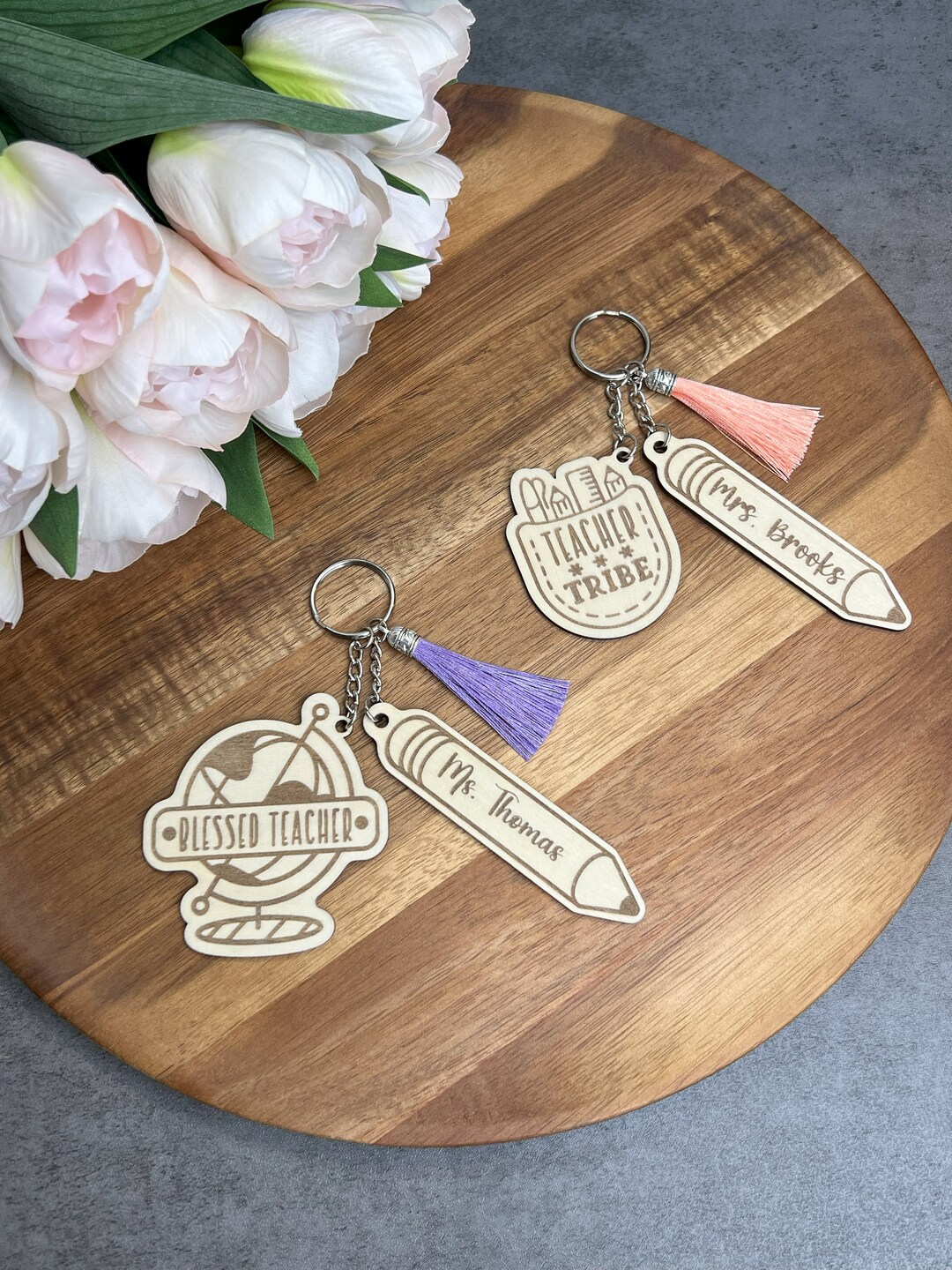 Personalized Teacher Keychains - Back to School Gift - Teacher Gift ...
